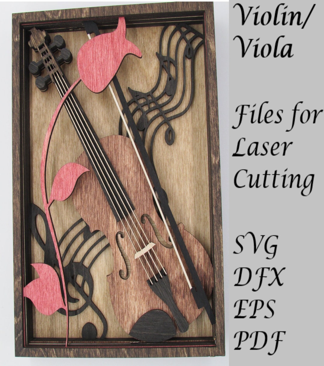 Violin/viola Musical Instrument Digital SVG Laser Cutting File, Instant ...