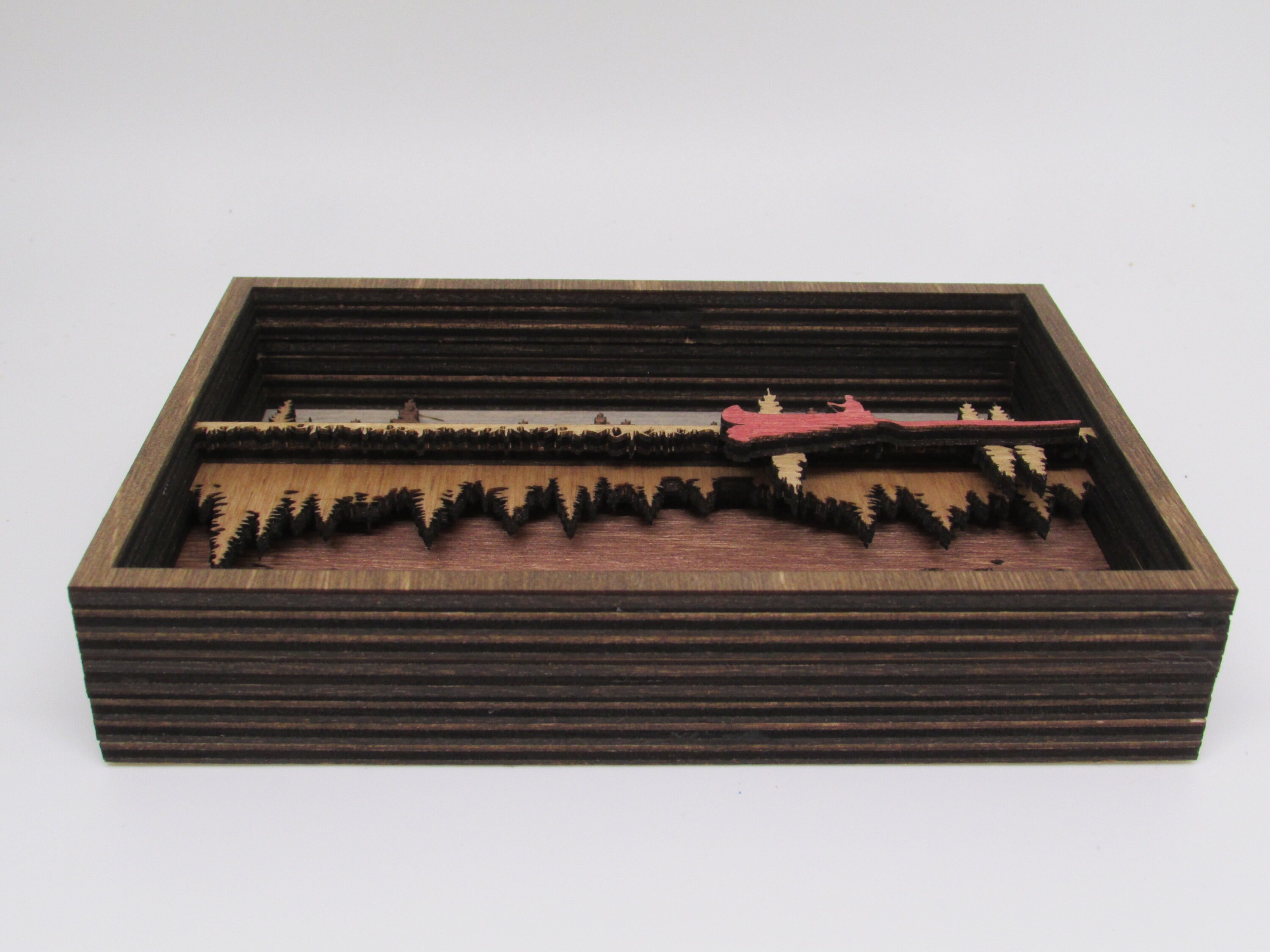 Layered Scene canoe Mirror Shadowbox / Shelf Sitter, Files for Laser ...