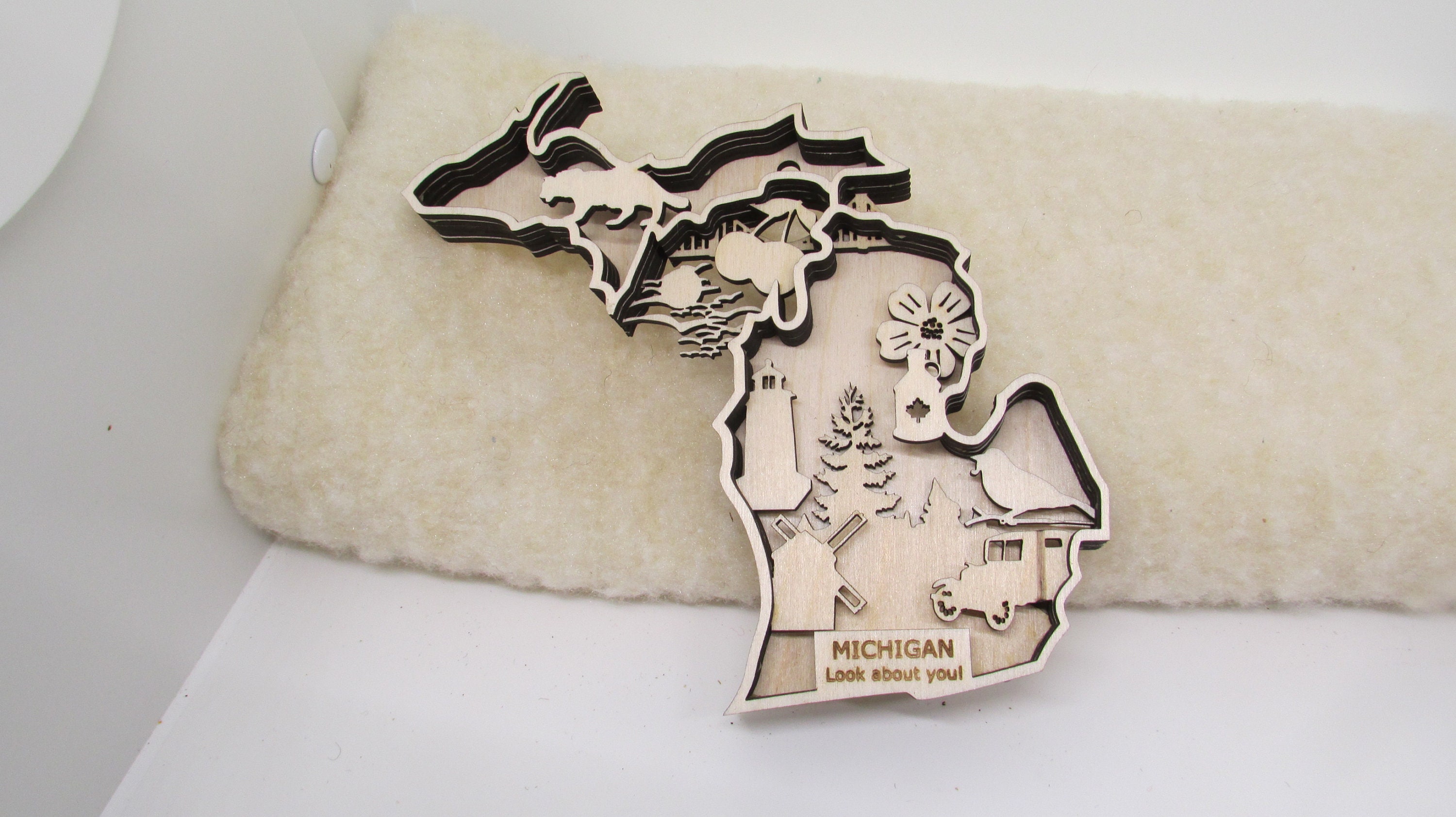 Michigan Layered Map Digital SVG File for Laser Cutting, Instant ...