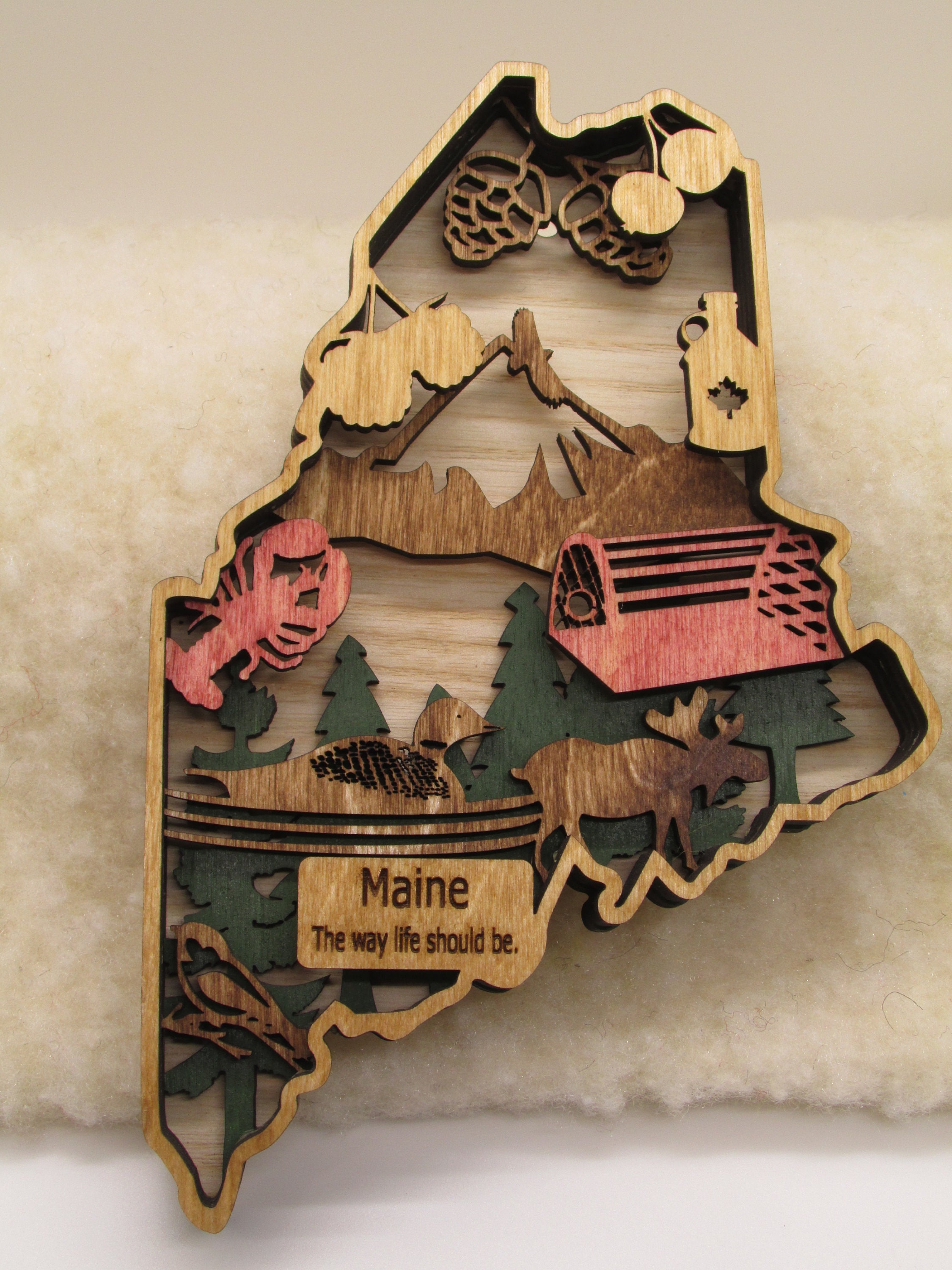 Maine Layered Map Digital SVG File for Laser Cutting, Instant Download ...