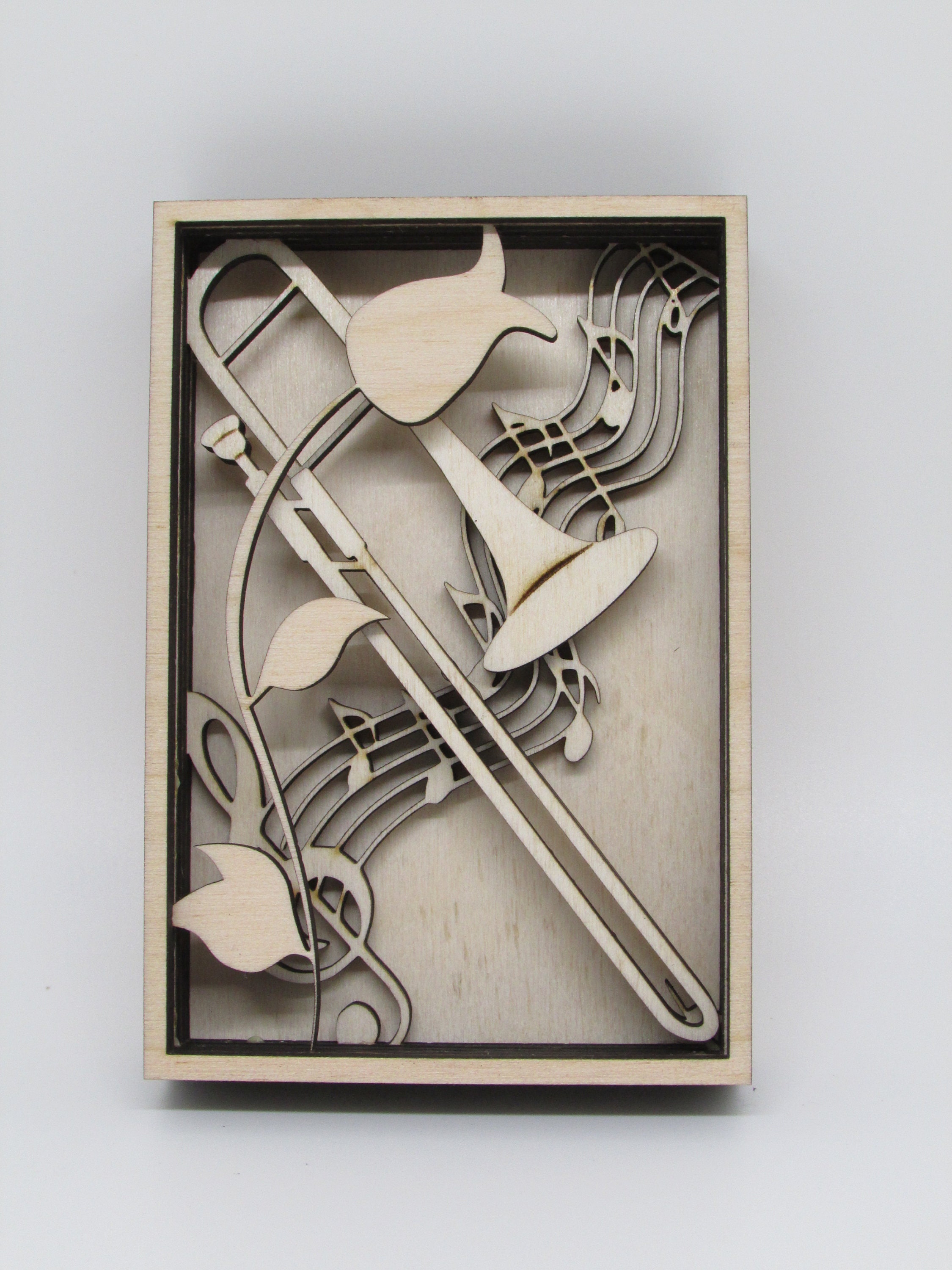 Trombone Musical Instrument Digital SVG Laser Cutting Files, Instant ...