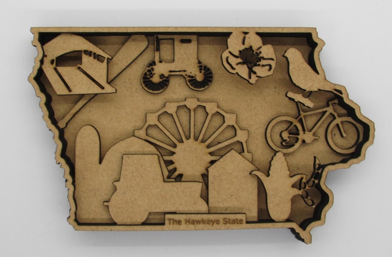 Iowa Layered Map / Ornament; Digital SVG Files for Laser Cutting ...
