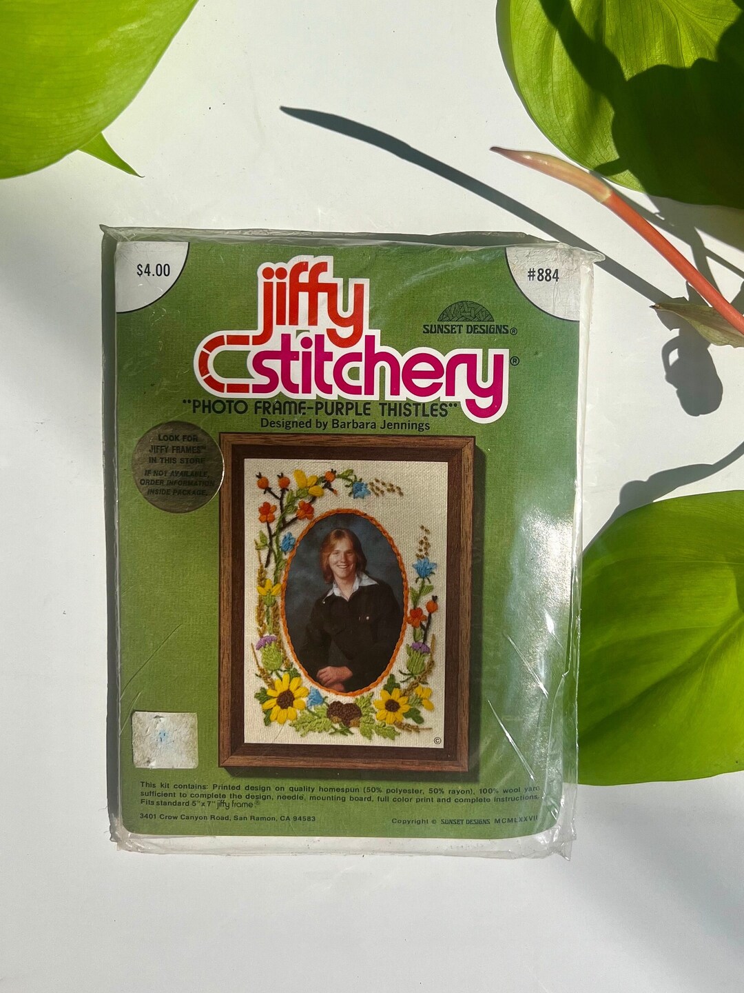 Jiffy Stitchery “photo Frame - Purple Thistles” 5x7 - Etsy