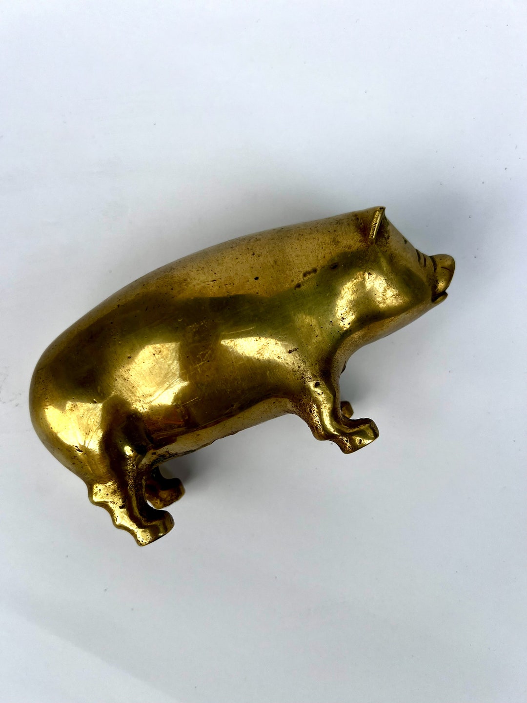 Rare 1960's Brass Pig Shaped Piggy Bank - Etsy