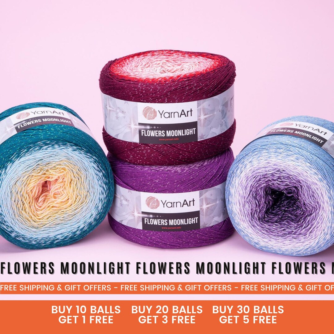 Yarnart Flowers Gradient Cake Wool Yarn Metallic Sparkles Knitting for ...