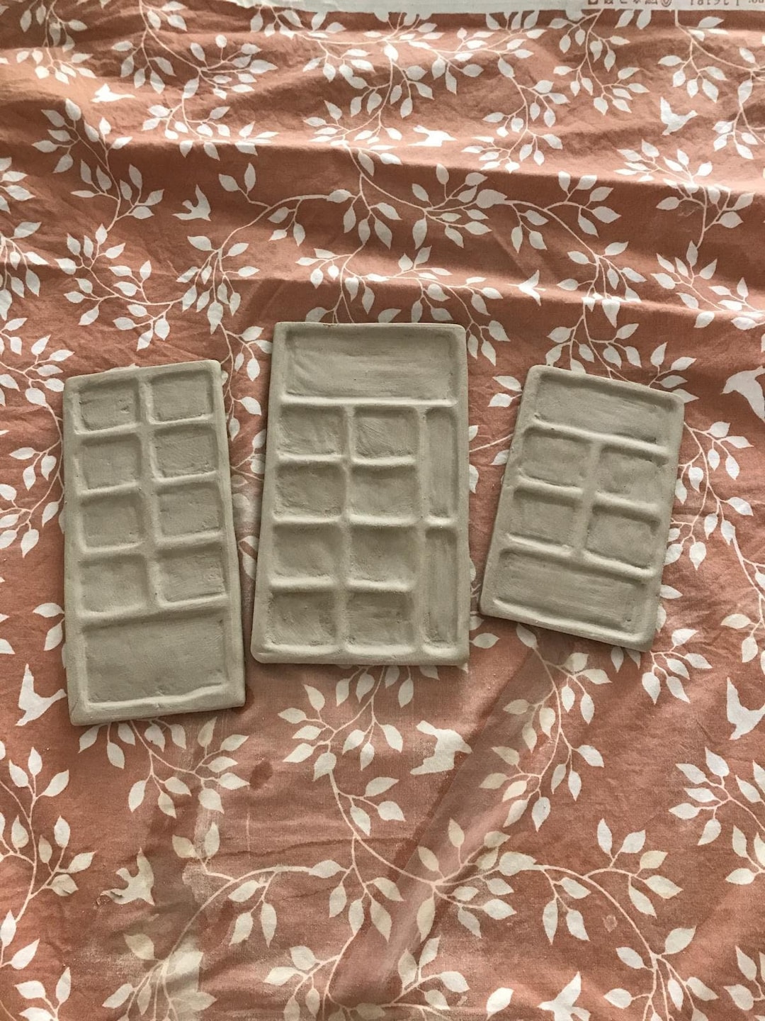 Ceramic Watercolor Palette Template, Rectangular Template Set, 3 ...