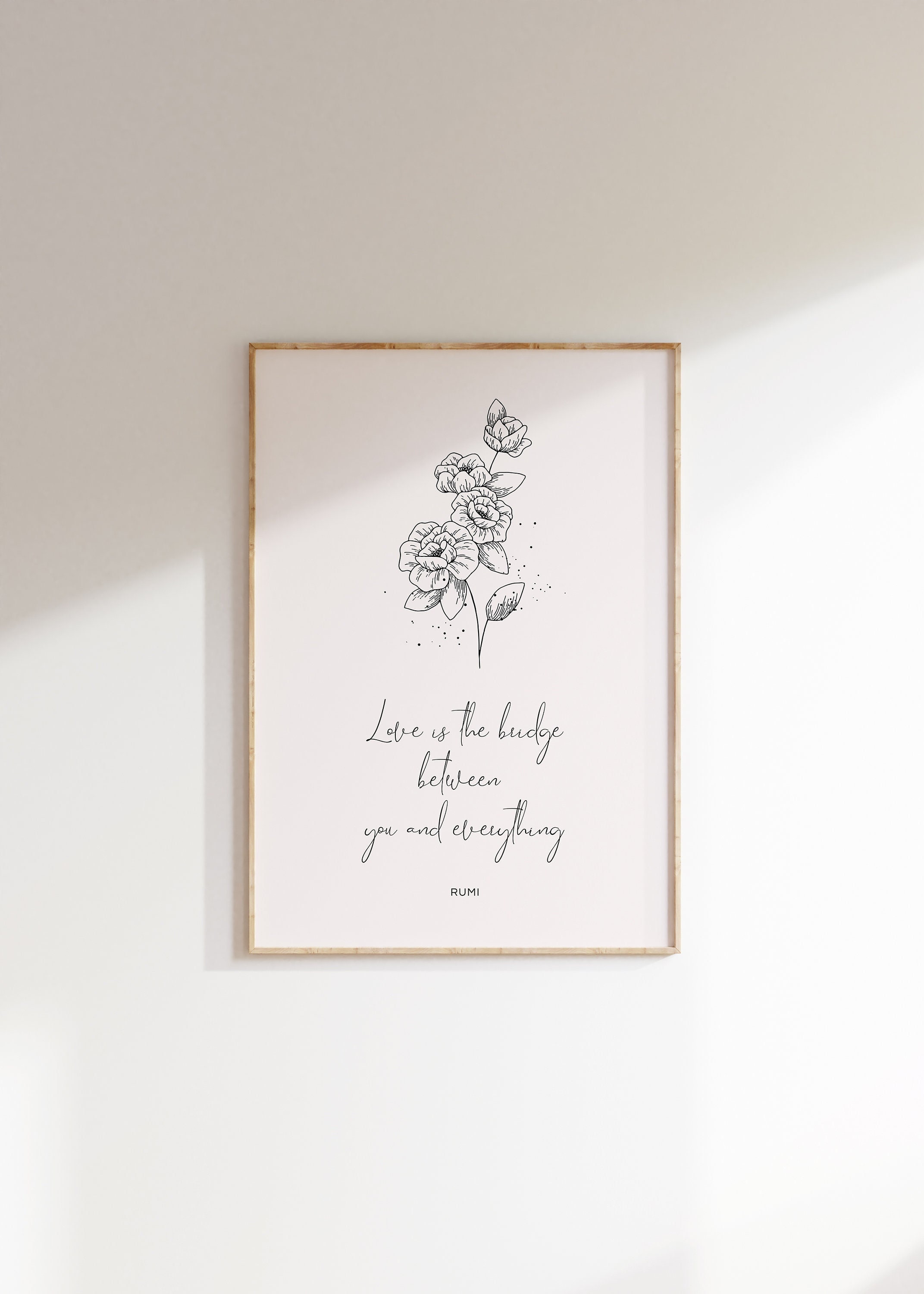 Floral Rumi Quote Wall Art, Printable Wall Art, Minimal Wall Print ...