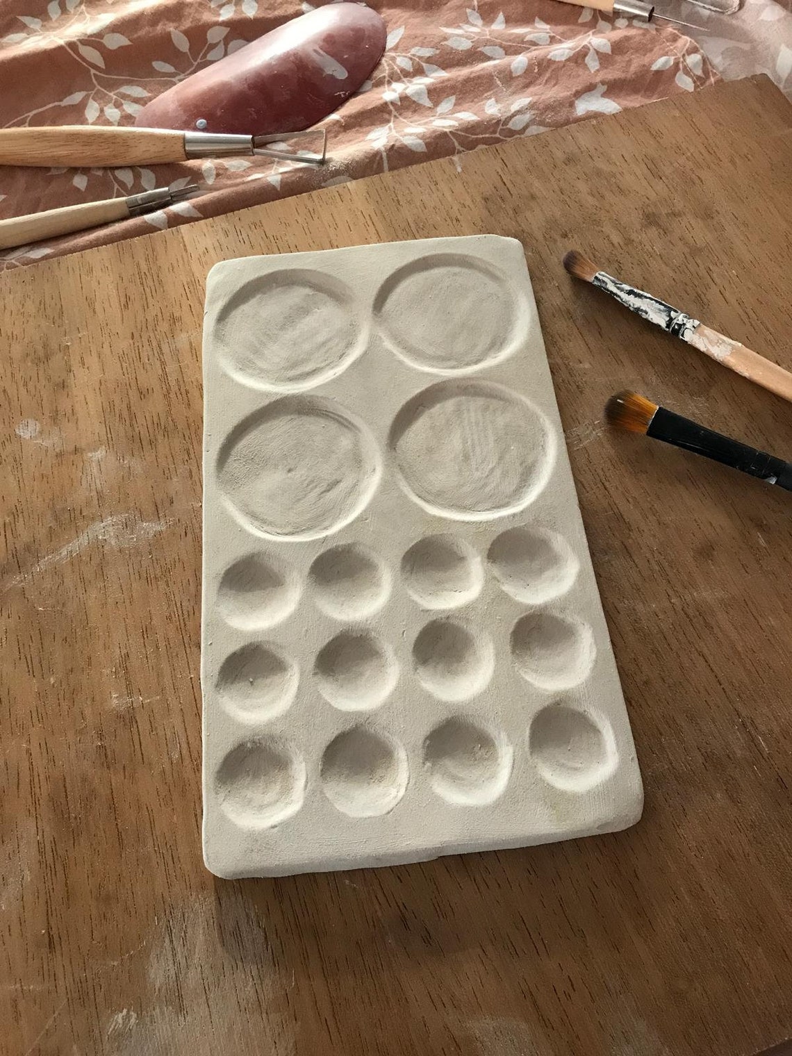 Circular Shaped Rectangular Template, Ceramic Coloring Palette Template ...