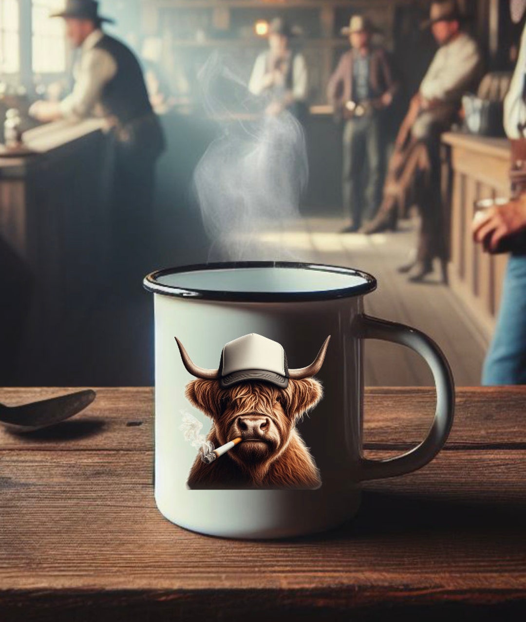 Highland Cow Smoking .png / High-quality 300ppi - Etsy