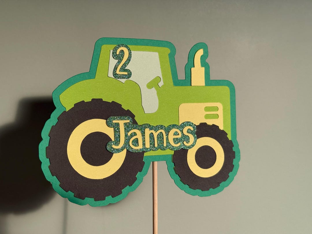 Tractor Cake Topper, Tractor Cake Birthday, Personalised Cake Topper ...
