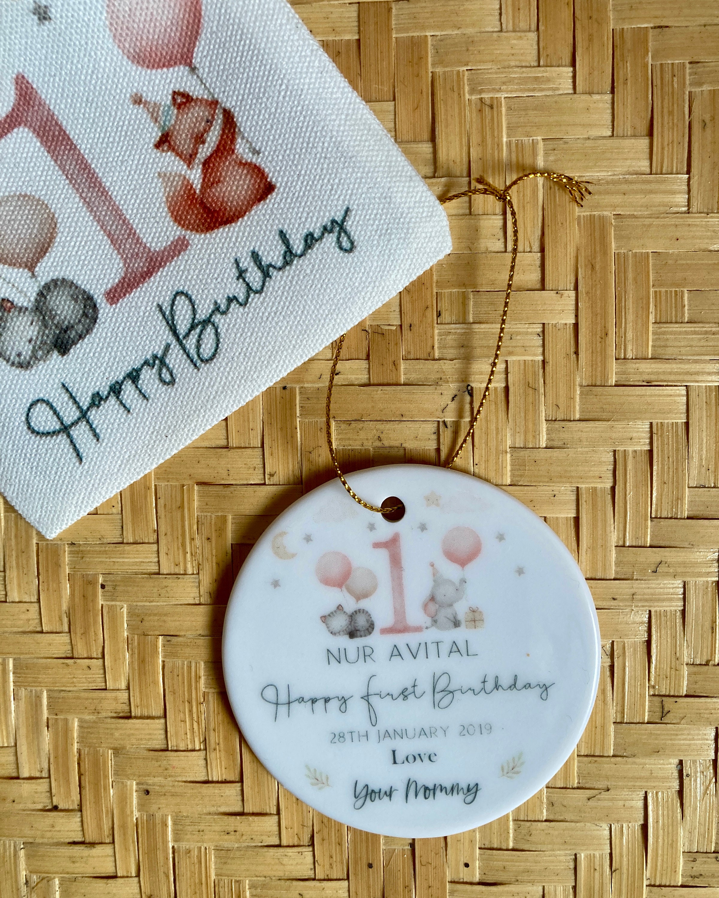 First Birthday Ornament, Personalized First Birthday Decoration ...