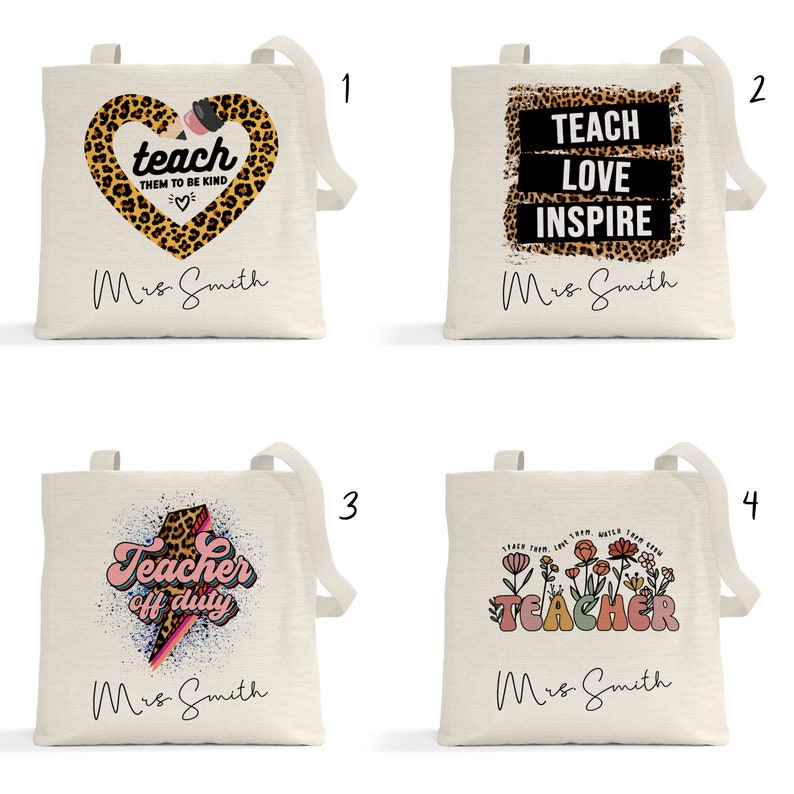Personalized Teacher Tote Bag, Teacher Appreciation Gift, Gift for ...
