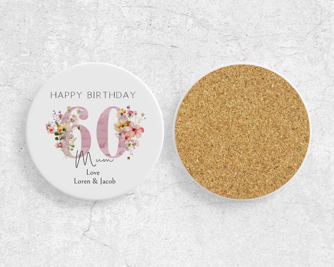 Personalized Age Ceramic Mug and Coaster Set 30th 40th 50th 60th 70th ...