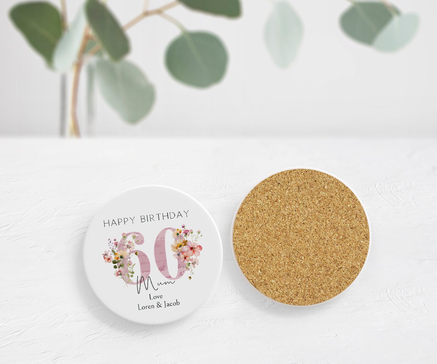 Personalized Age Ceramic Mug and Coaster Set 30th 40th 50th 60th 70th ...