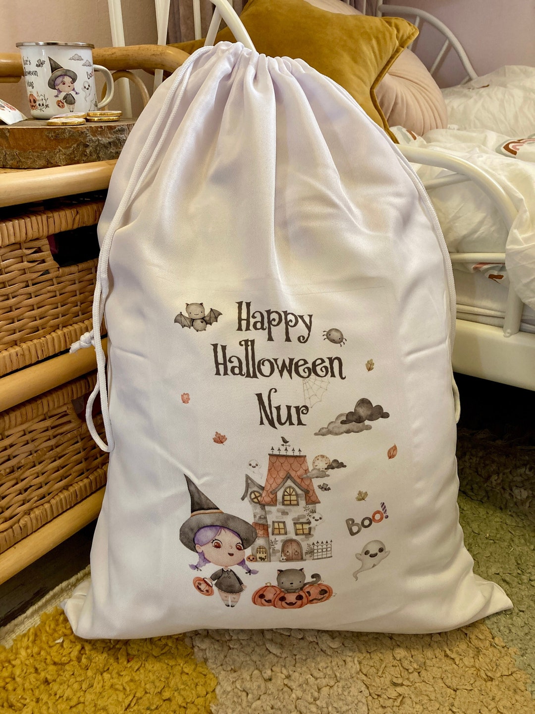 Halloween Treat Bag, Trick or Treat Bag, Personalized Halloweens Bag ...