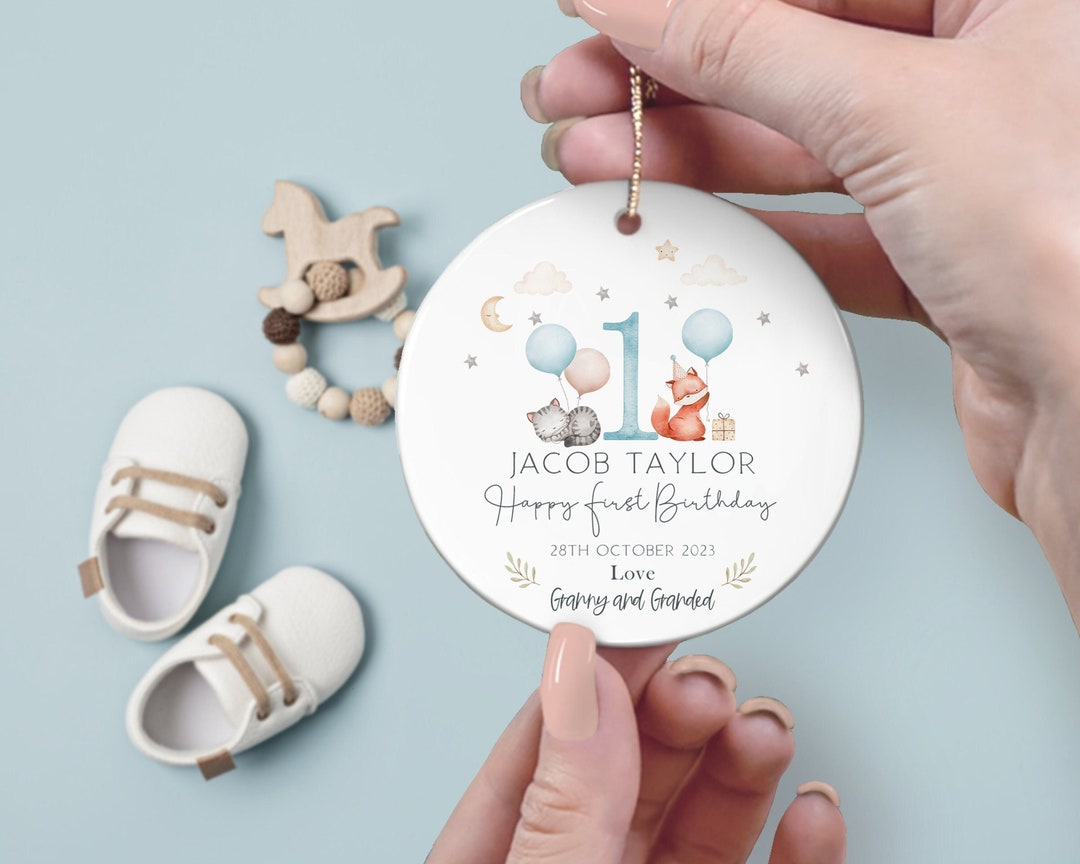 First Birthday Ornament, Personalized First Birthday Decoration ...