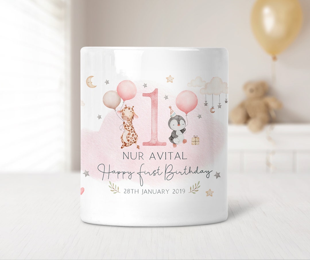Personalized Money Box, Cute Animals, Ceramic, First Birthday Baby Gift ...