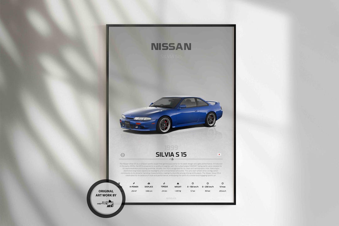 Nissan Silvia S15 1999, JDM Poster, Car Poster, Fast & Furious Poster ...