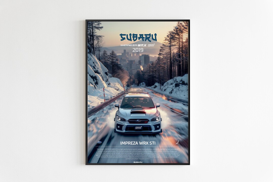 Subaru Impreza WRX STI 2019, Subaru WRX, Car Poster, Super Car ...