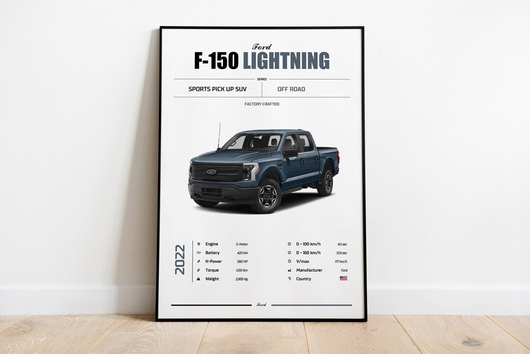 Ford F-150 Lightning 2022, Pick Up, Ford, Car Poster, Super Car ...