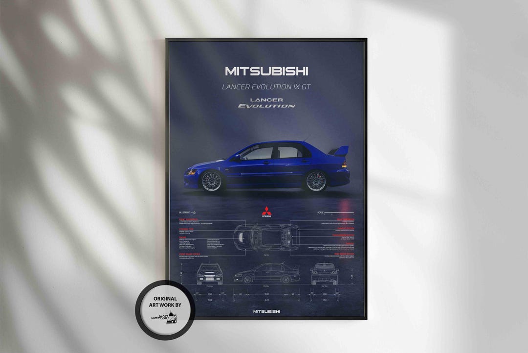 Mitsubishi Lancer Evolution 9 GT, Car Poster, Fast & Furious Poster ...
