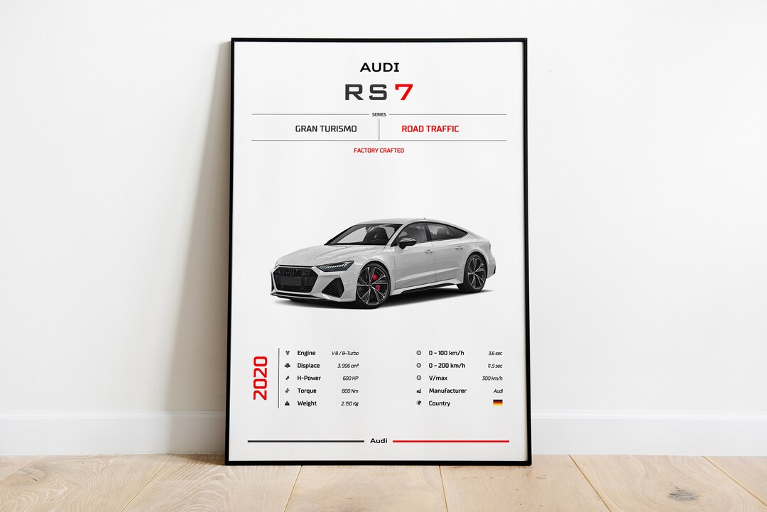 Audi RS 7 2020, Audi, Poster, Super Car, Sportscar, Wall Art, Wall ...