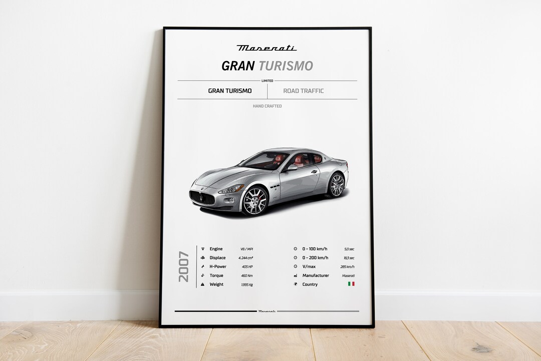 Maserati Gran Turismo 2007, Maserati, Sports Car, Super Car, Wall Art ...