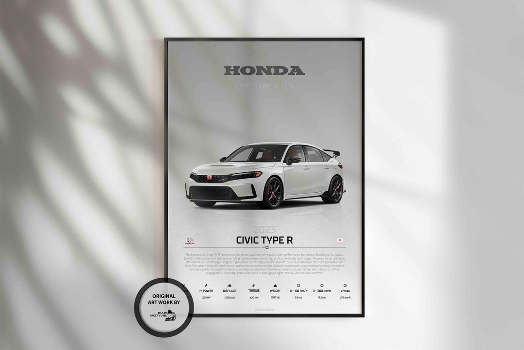 Honda Civic Type R FL5 2023, Fast & Furious, Car Poster, Super Car ...