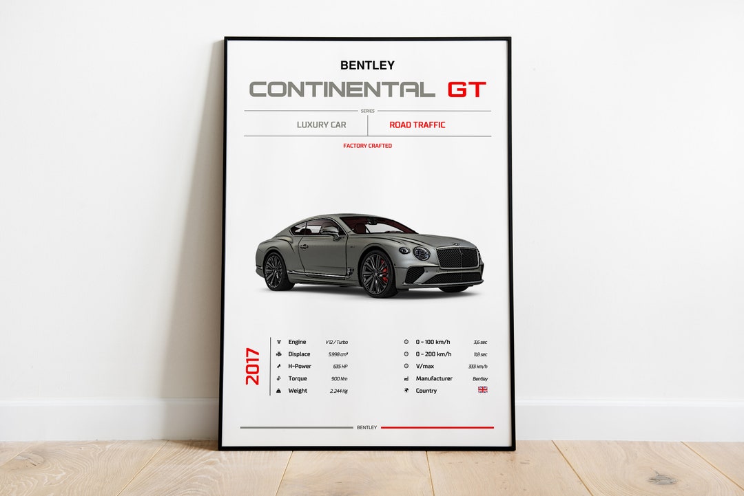 Bentley Continental GT 2017, Bentley, Poster, Super Car, Sportscar ...