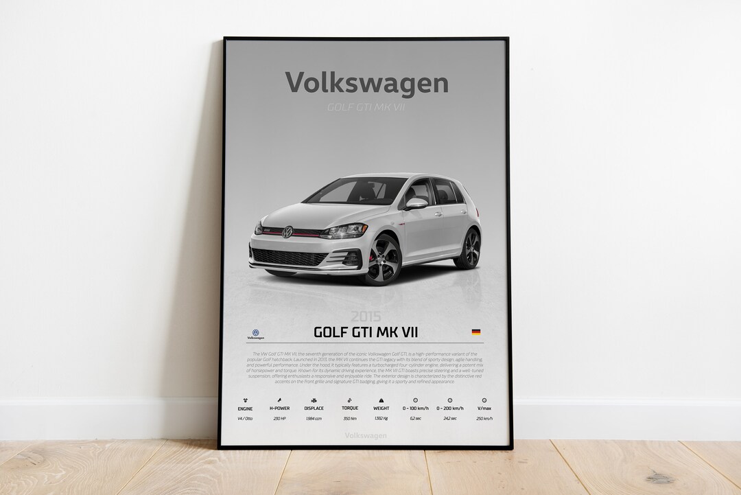 Volkswagen Golf GTI MK 7 2015, GTI, Car Poster, Super Car, Sportscar ...