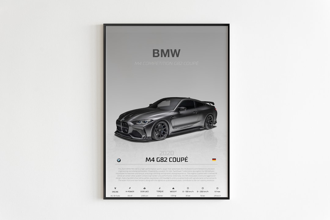 BMW M4 G82 2020, Competition, BMW, Car Poster, Super Car, Sport Car ...
