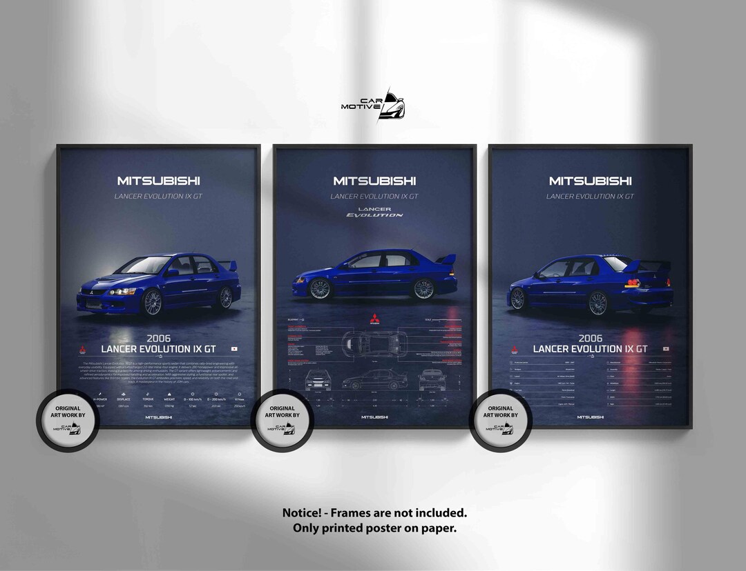 Mitsubishi Lancer Evolution 9 GT, Car Poster, Fast & Furious Poster ...
