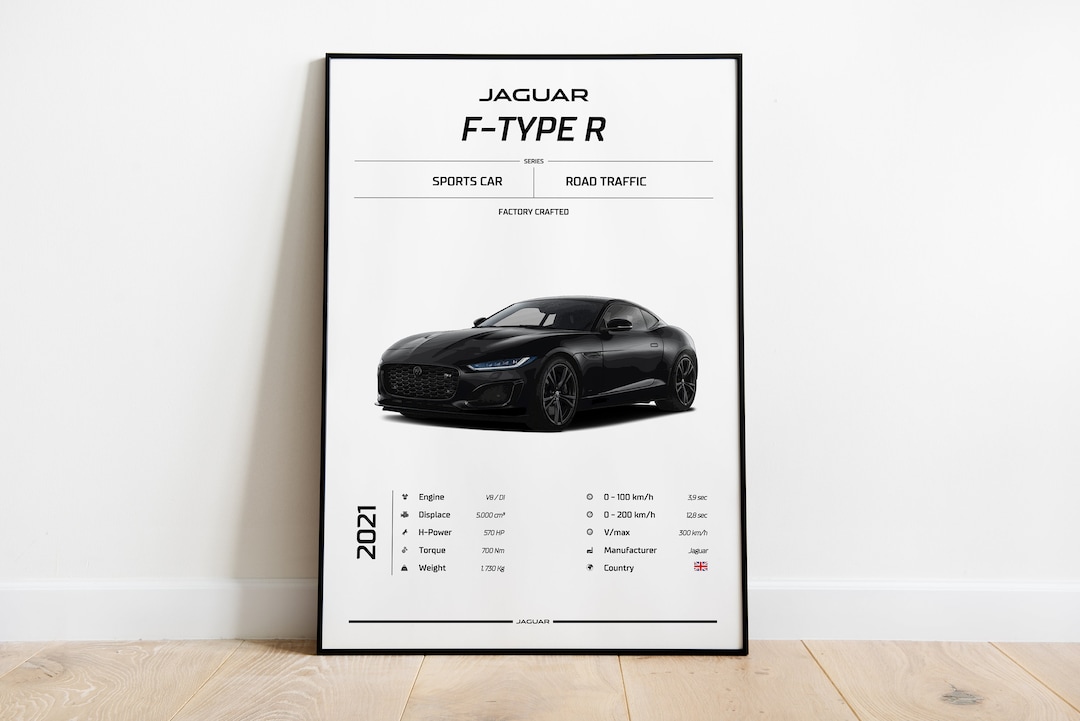 Jaguar F-type R 2021, Jaguar, Poster, Super Car, Sportscar, Wall Art ...