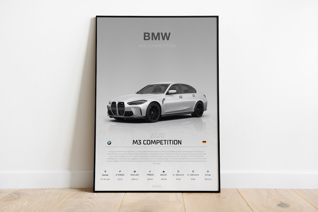 BMW M3 Competition 2020, BMW, Car Poster, Sports Car, Super Car, Wall ...
