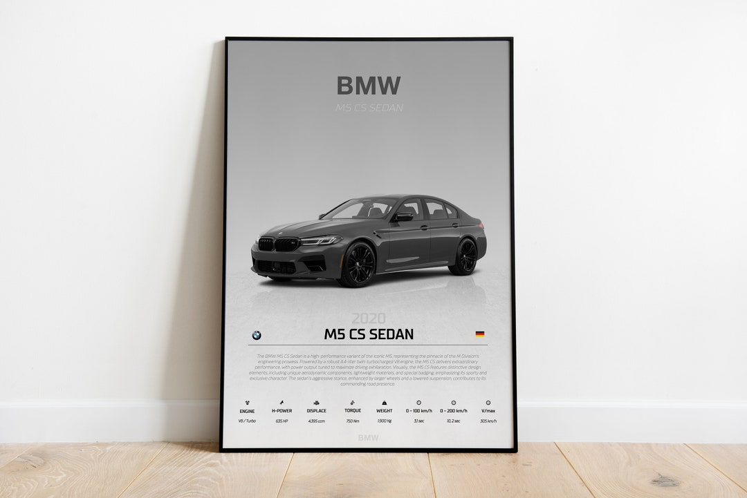 BMW M5 CS Sedan 2020, BMW, Car Poster, Super Car, Sportscar, Wall Art ...