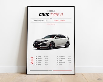 Honda Civic Type-r Wall Art - Etsy