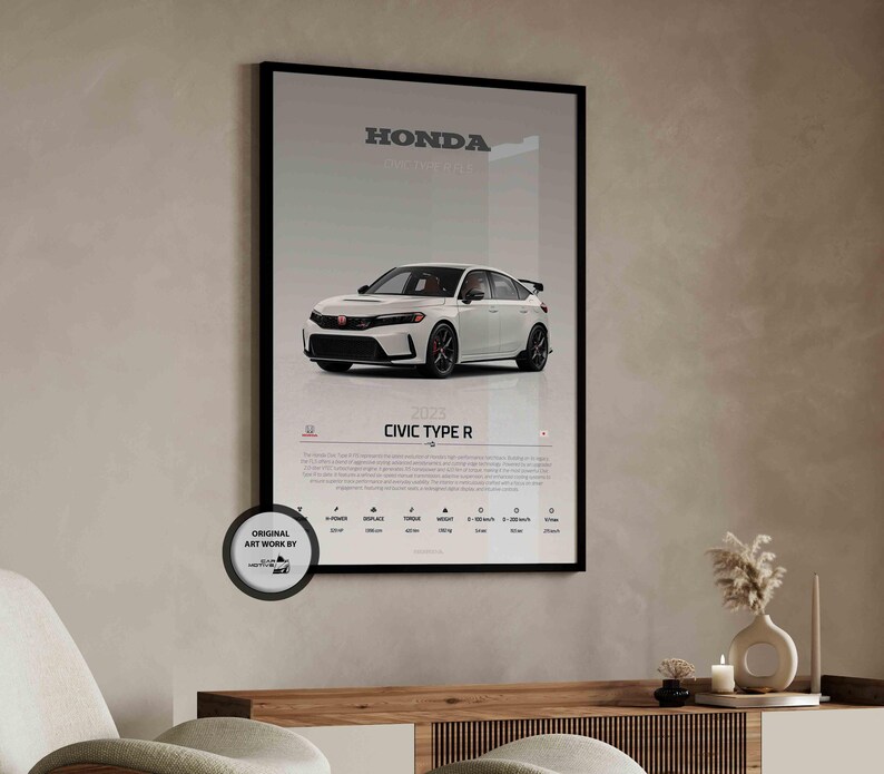 Honda Civic Type R FL5 2023, Fast & Furious, Car Poster, Super Car ...