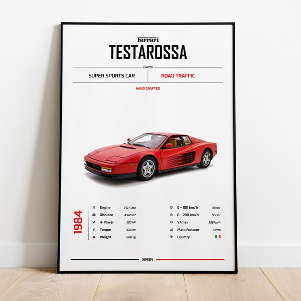 Ferrari Testarossa - Etsy