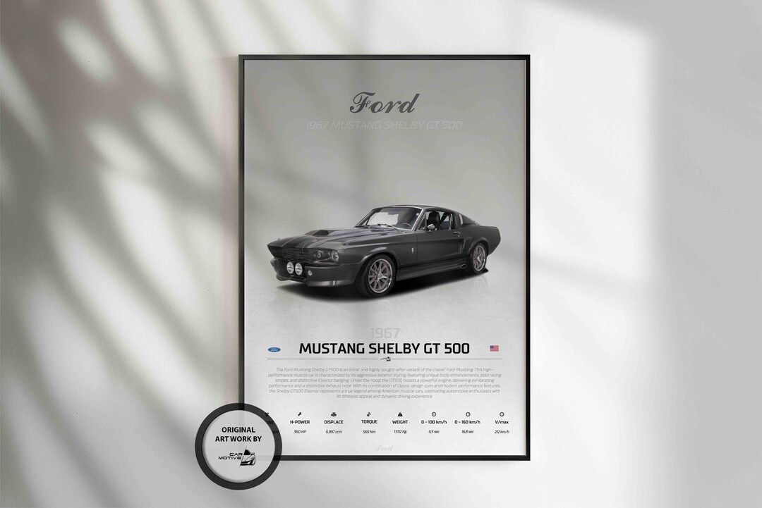 Ford Mustang Shelby GT 500 1967, Fast & Furious, Car Poster, Super Car ...