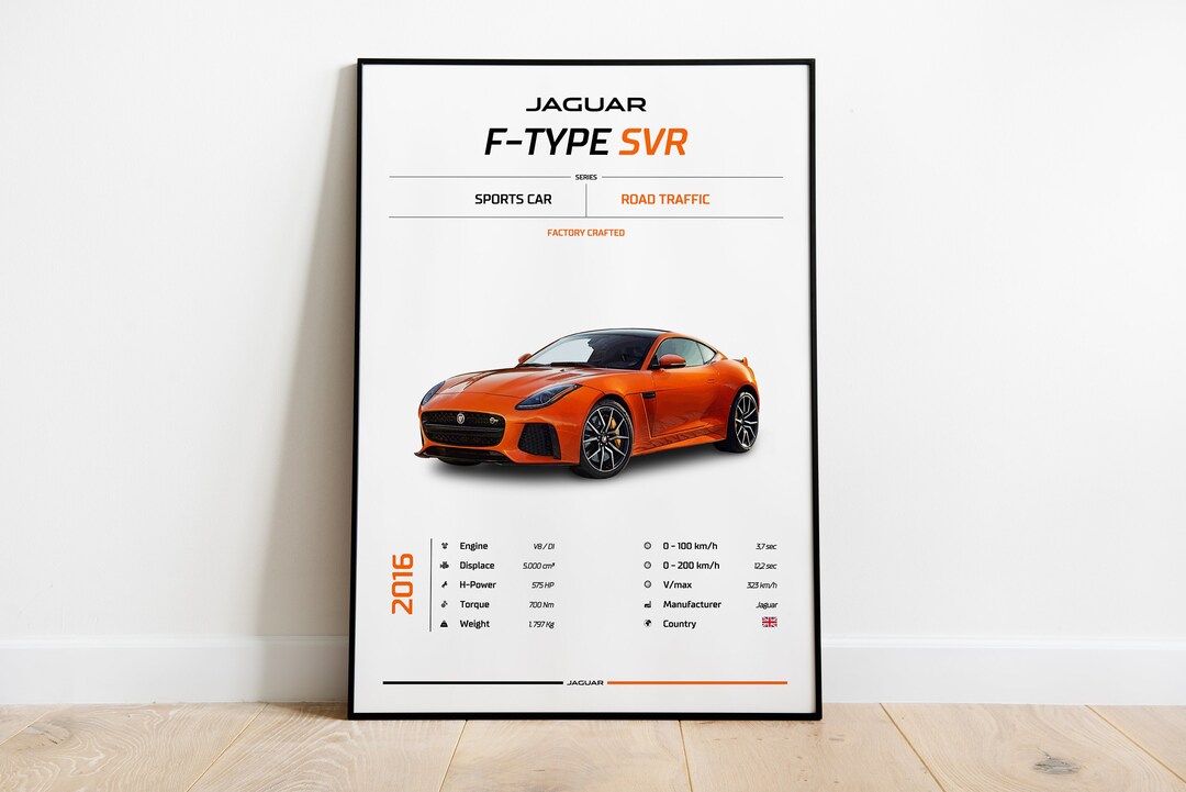 Jaguar F-type R SVR 2016, Jaguar, Poster, Super Car, Sportscar, Wall ...