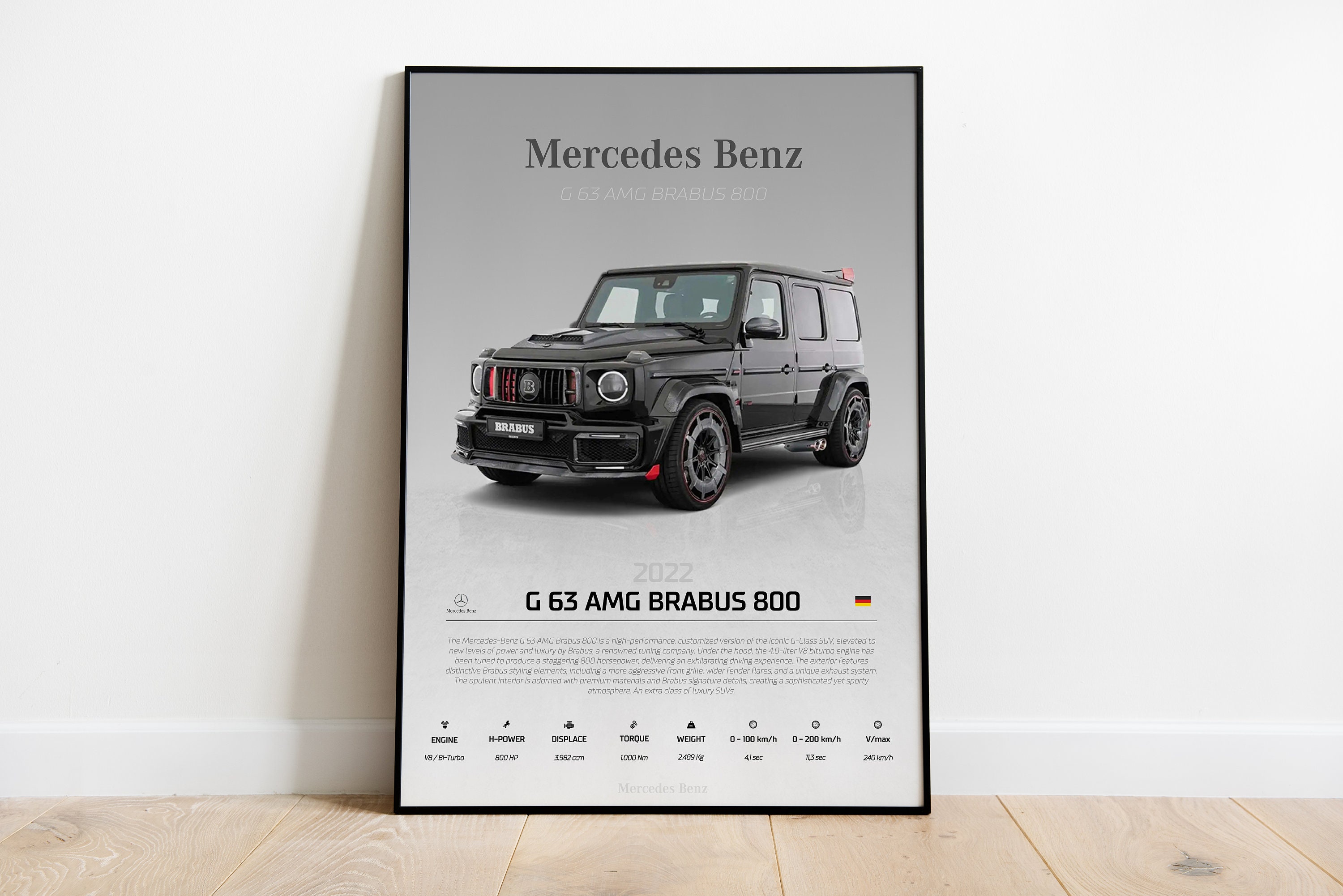 Mercedes Benz G 63 AMG Brabus 800 2022 AMG Car Poster Super - Etsy