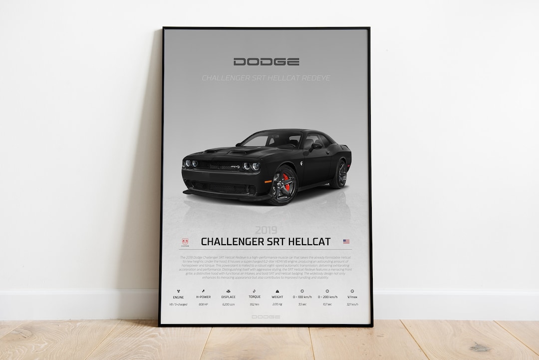 Dodge Challenger SRT Hellcat Redeye 2019, Super Car, Muscle Car, Wall ...