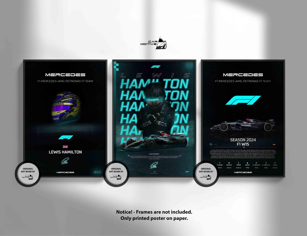 Lewis Hamilton Poster Set, Formula One, Car Poster, Fast & Furious ...