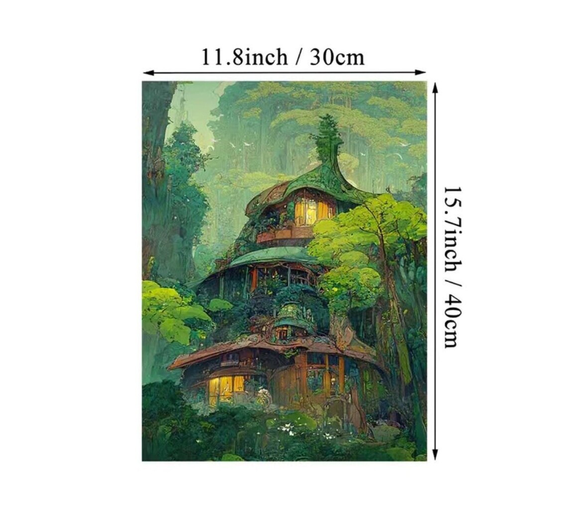 Dreamy Fantasy Log House Canvas Wall Art - Etsy