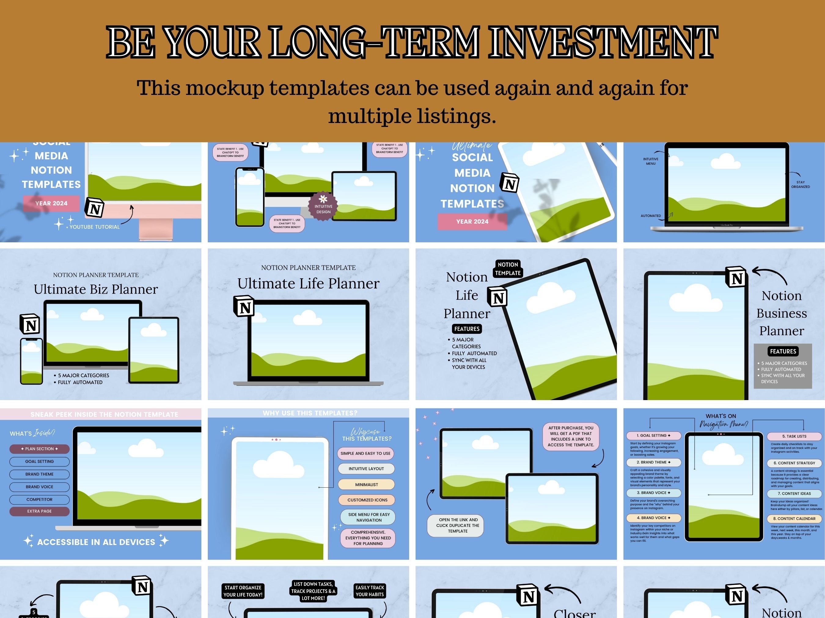 Notion Mockup Editable Template, Notion Top Sellers Digital Mock Up ...