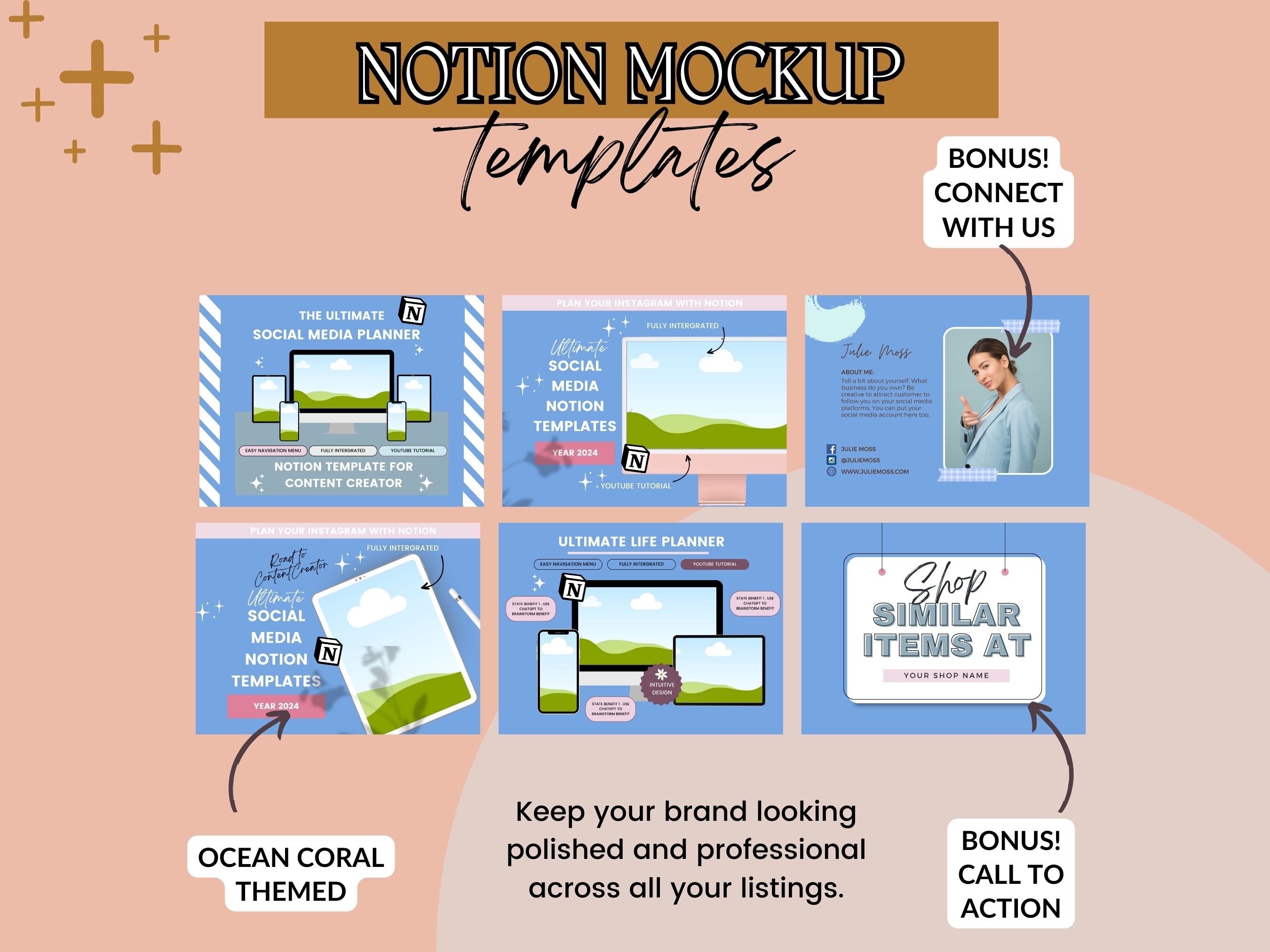 Notion Mockup Editable Template, Notion Top Sellers Digital Mock Up ...