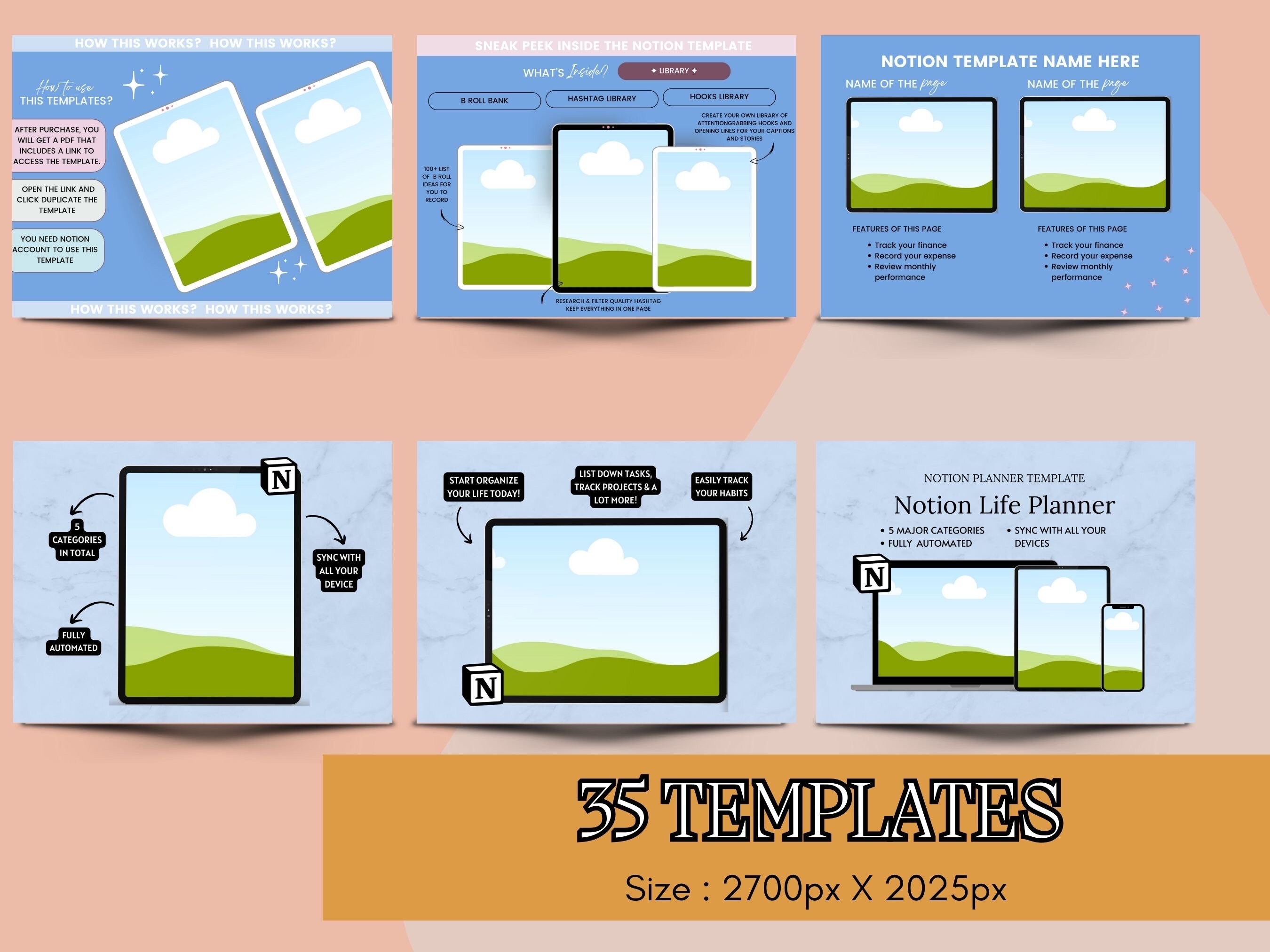 Notion Mockup Editable Template, Notion Top Sellers Digital Mock Up ...