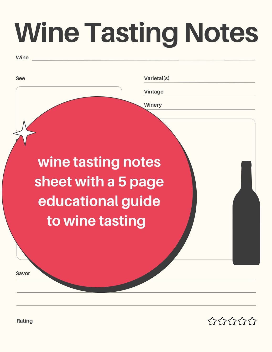 Wine Tasting Sheet and Lesson Packet - Etsy