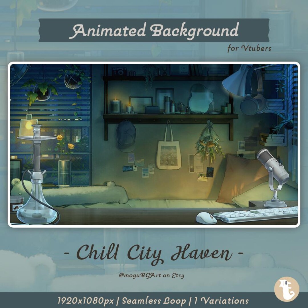 Chill City Haven | Animated Vtuber Background | Vtuber Assets | cozy ...