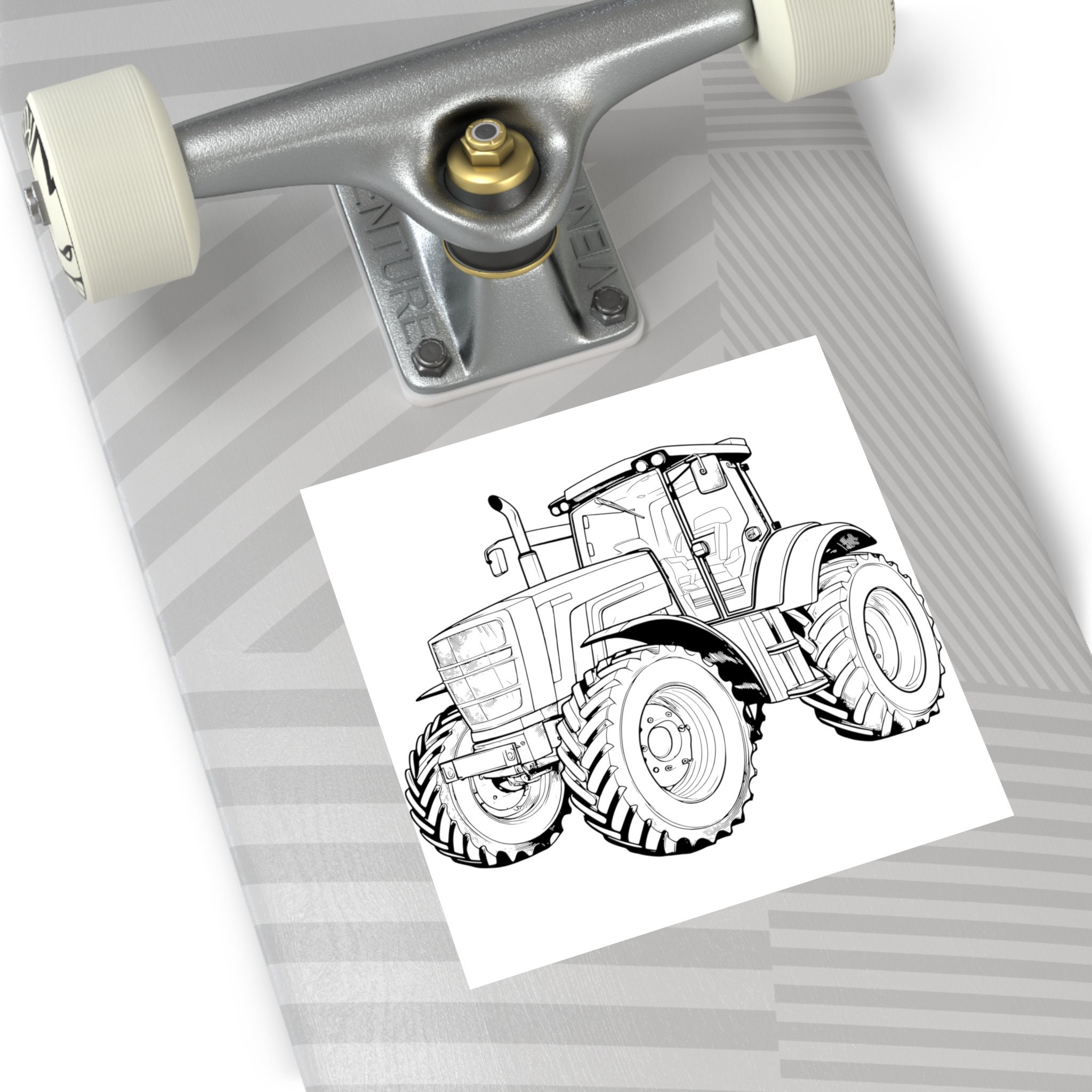 Tractor Cute Square Vinyl Stickers - Etsy